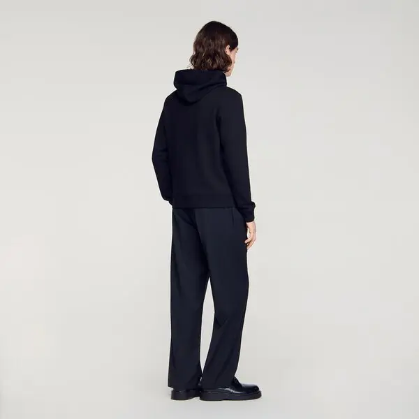 Sandro Classic-fit Logo Sweatshirt - Black