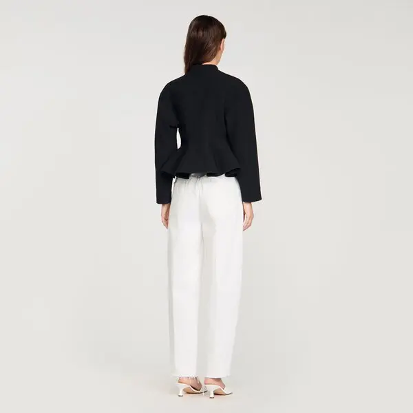 Sandro Cropped Ruffled Peplum Jacket