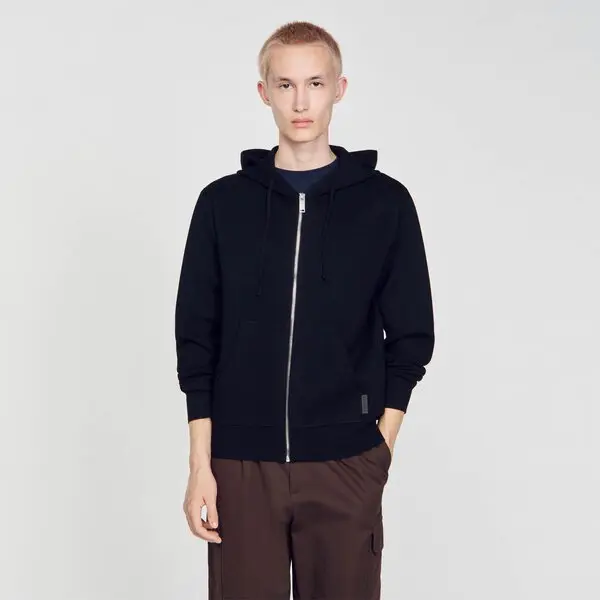 Sandro Oversized Zip-up Sweatshirt With Hood
