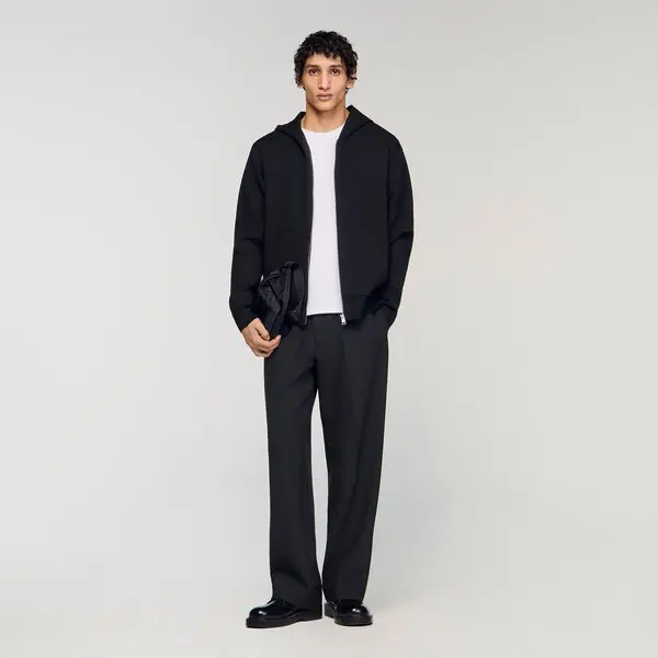 Sandro Oversized Zip-up Sweatshirt With Hood