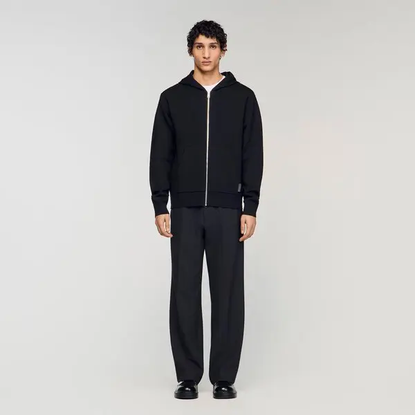 Sandro Oversized Zip-up Sweatshirt With Hood