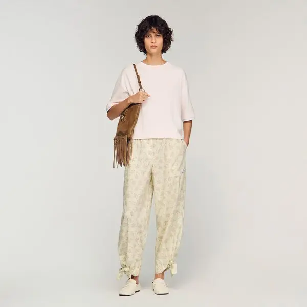 Sandro Embroidered Logo T-shirt - Light Pink