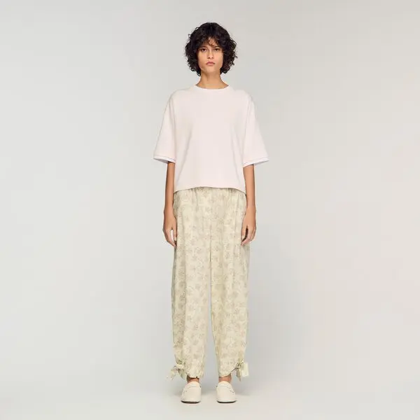 Sandro Embroidered Logo T-shirt - Light Pink