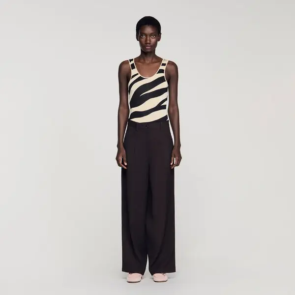 Sandro Wide-leg Viscose Trousers