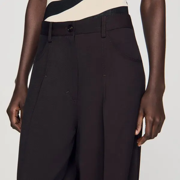 Sandro Wide-leg Viscose Trousers