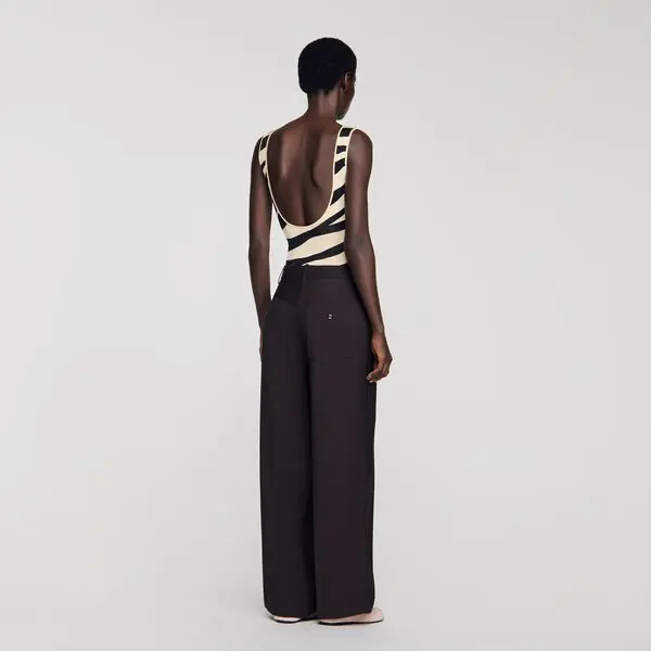 Sandro Wide-leg Viscose Trousers
