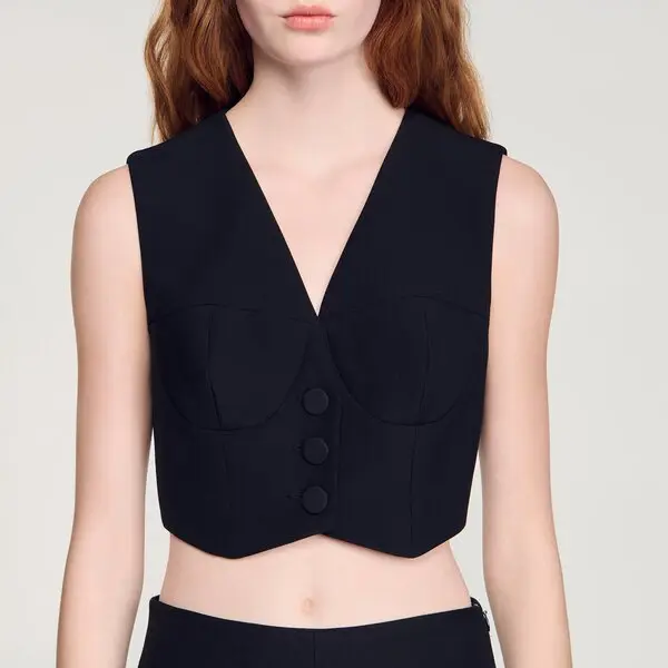 Sandro Jacket-style Crop Vest