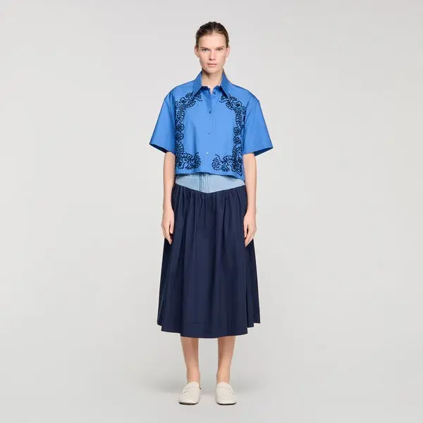 Sandro Embroidered And Beaded Shirt