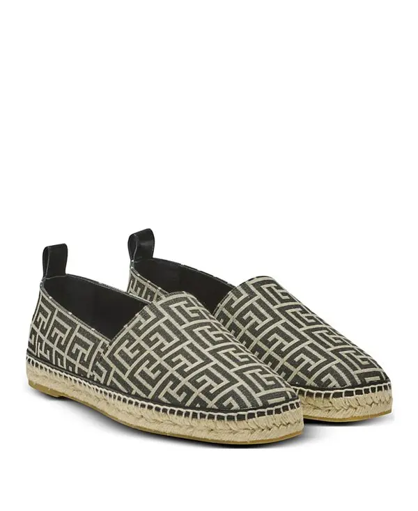 Balmain Monogram Jacquard Espadrilles - Black