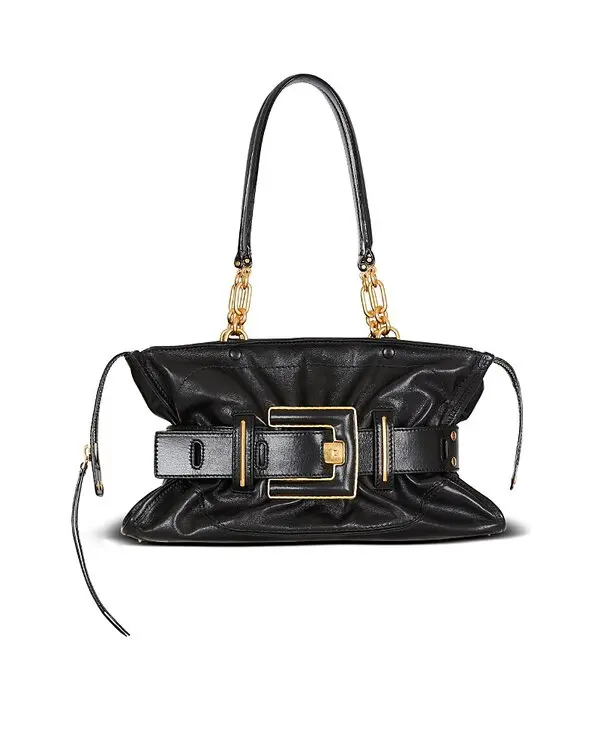 Balmain Calfskin Leather Anthem Bag - Black