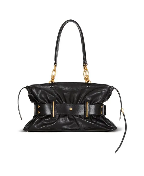 Balmain Calfskin Leather Anthem Bag - Black