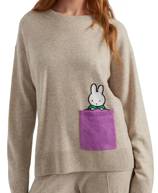 Chinti & Parker Wool Cashmere Miffy Pocket Sweater - Soft Oat