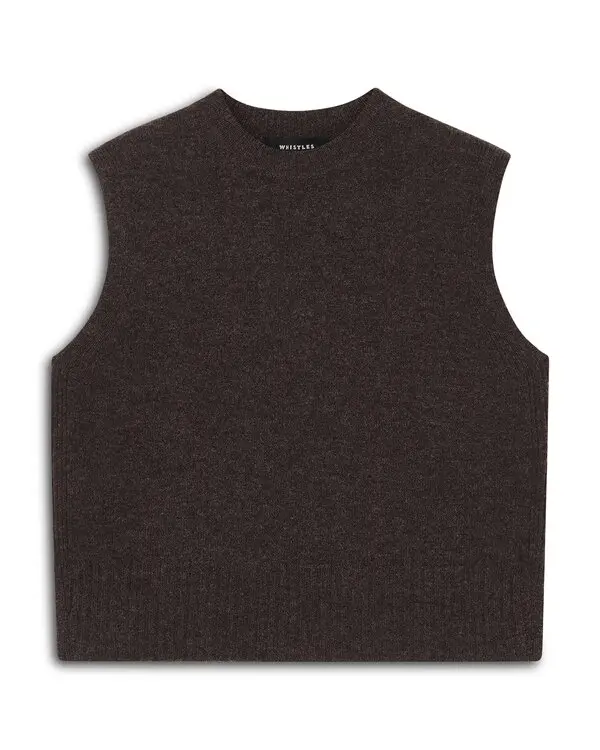 Whistles Wool Sleeveless Tank Sweater - Brown
