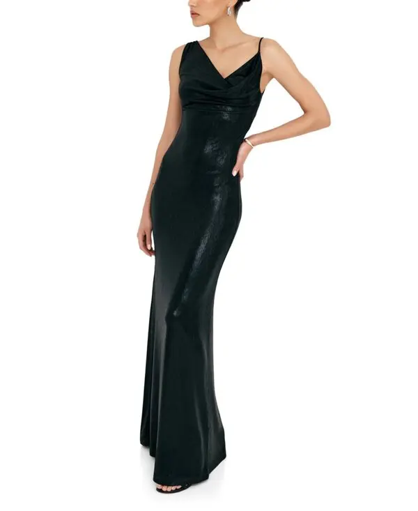MARCELLA Liberty Metallic Gown - Onyx