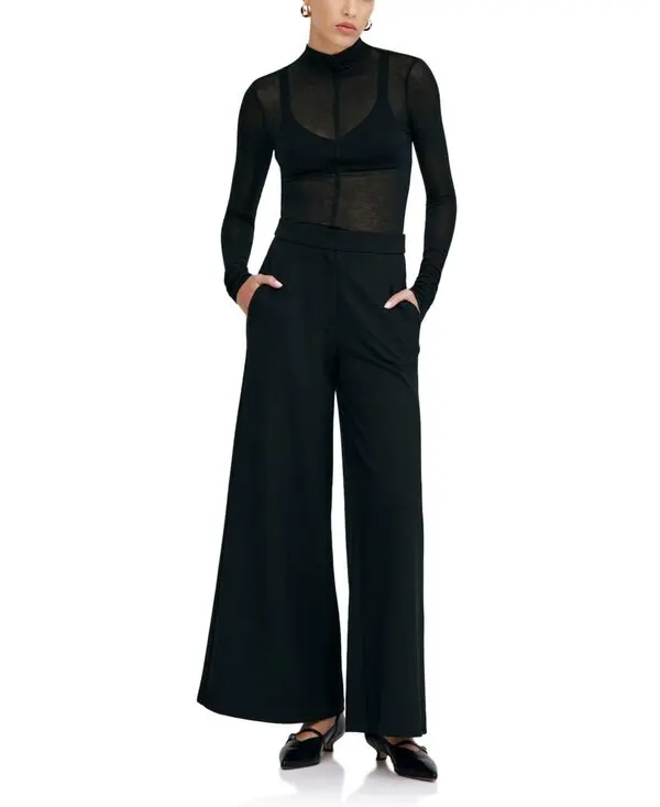 MARCELLA Alicia Sheer Turtleneck Top