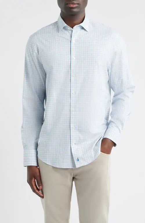 Johnnie-o Briney Tattersall Check Everyday Performance Button-up Shirt - Lapis