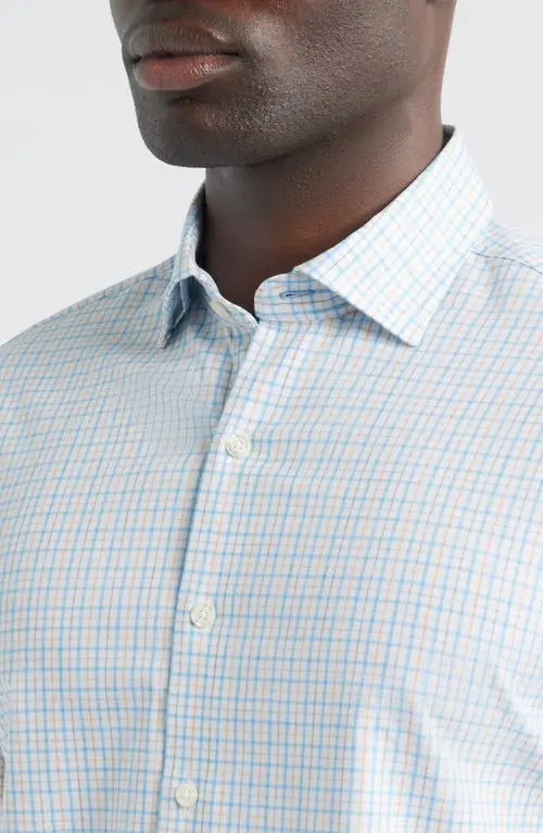 Johnnie-o Briney Tattersall Check Everyday Performance Button-up Shirt - Lapis