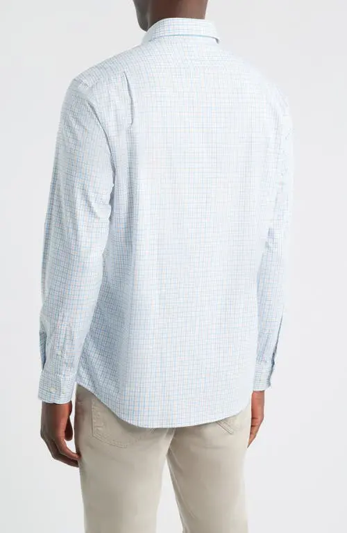 Johnnie-o Briney Tattersall Check Everyday Performance Button-up Shirt - Lapis