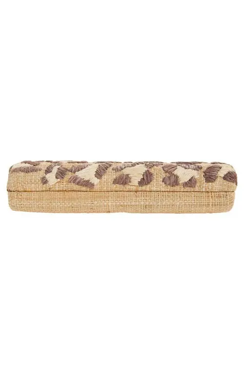 Pamela Munson Spotted Raffia Clutch