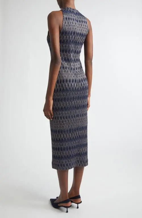 Missoni 3d Diamond Pattern Lamé Midi Dress