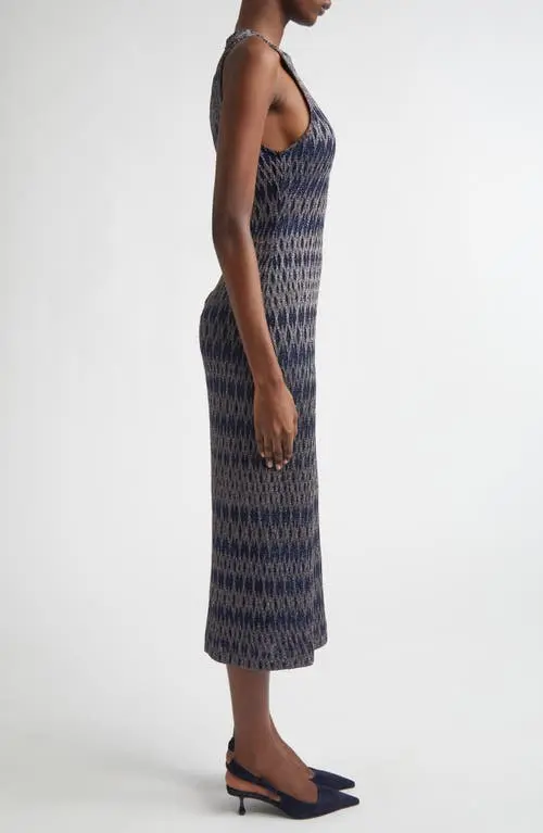 Missoni 3d Diamond Pattern Lamé Midi Dress