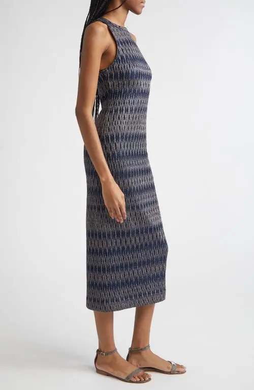 Missoni 3d Diamond Pattern Lamé Midi Dress