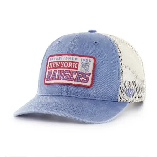 '47 New York Rangers Canteen Pigment Dyed Patch Trucker Adjustable Hat - Blue