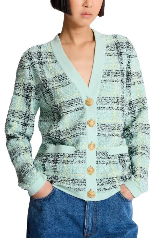 Balmain Loose Glitter Tweed Cardigan