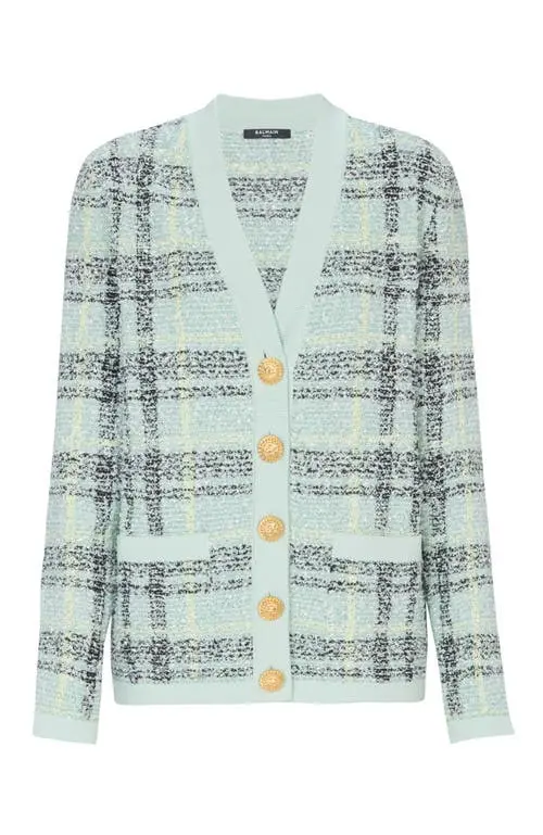 Balmain Loose Glitter Tweed Cardigan