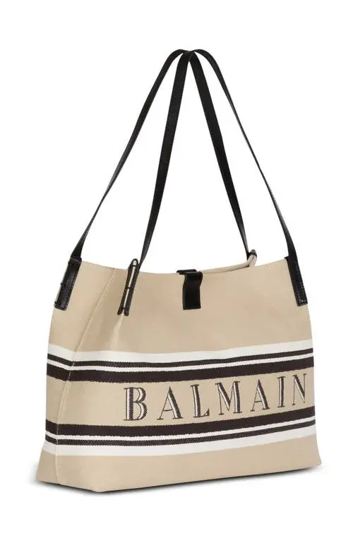 Balmain Medium Release Shopper Bag - Beige