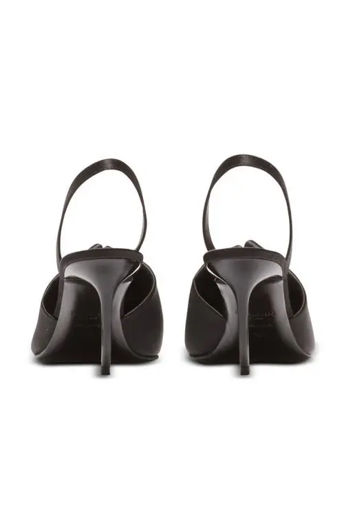 Balmain Satin Slingbacks With Piercing