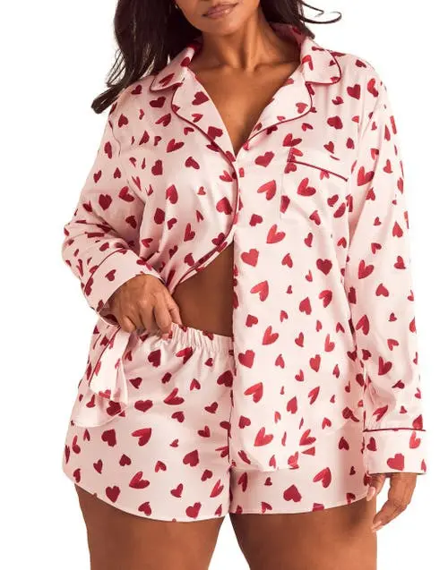 ADORE ME Sammie Pajama Set - Heart Pink