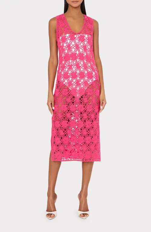 MILLY Crochet Midi Cover-up Dress - Pink
