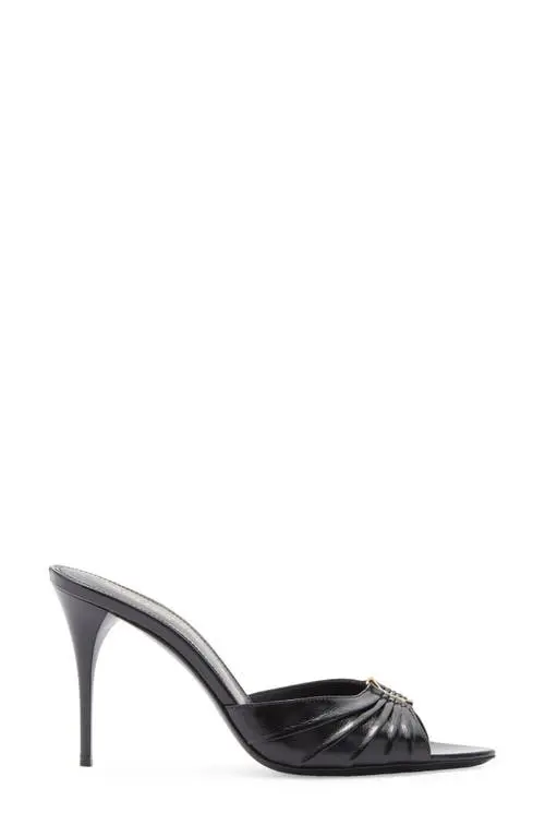 Saint Laurent Babylobne Slide Sandal - Nero