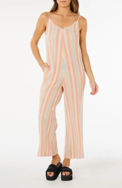Rip Curl Striped Wide Leg Jumpsuit - Rainbow Multicolor