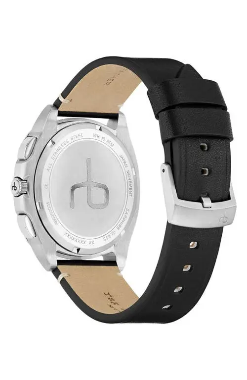 Rag & Bone Bleeker Chronograph Leather Strap Watch - Black