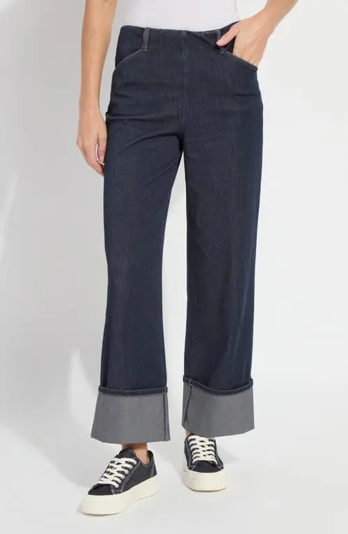 Lyssé Samara Cuffed Wide Leg Jeans - Indigo