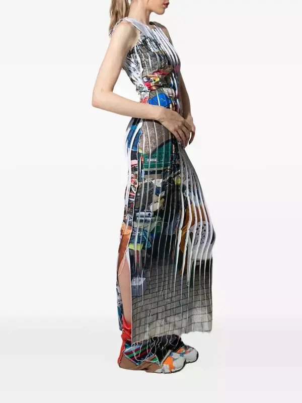 BORBALA Textured Round-neck Maxi Dress