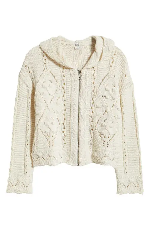 BDG URBAN OUTFITTERS Crochet Zip-front Hoodie