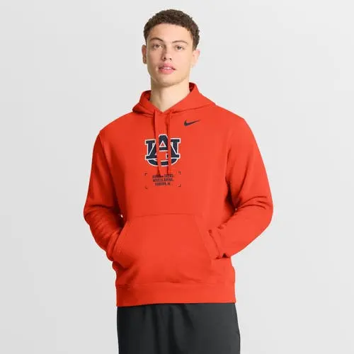 Nike Auburn Tigers Basketball Two-hit Club Fleece Pullover Hoodie - Orange