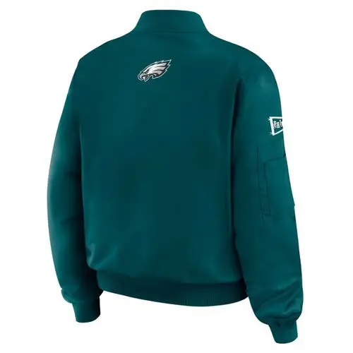 WEAR BY ERIN ANDREWS Philadelphia Eagles Patch Bomber Jacket