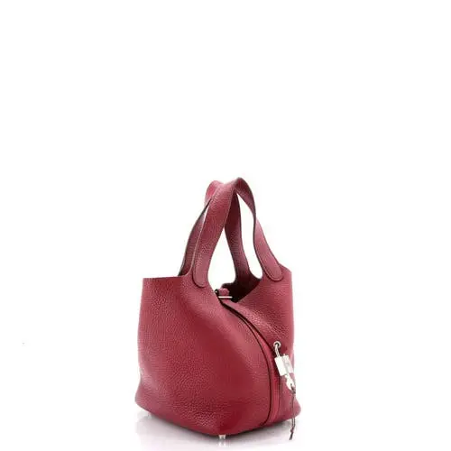Hermès Picotin Lock Bag Clemence Pm - Rubis