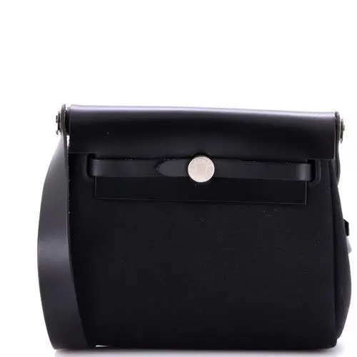 Hermès Herbag Zip Toile And Leather 20 - Black