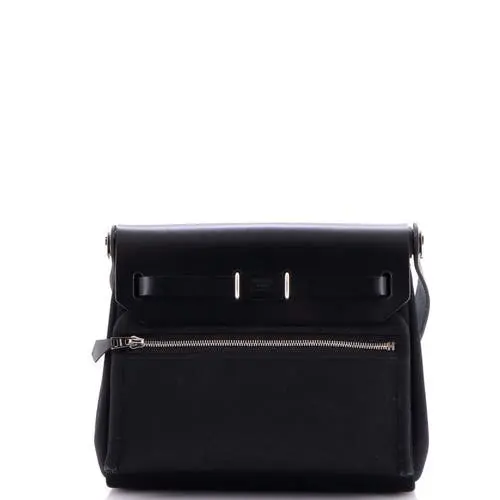 Hermès Herbag Zip Toile And Leather 20 - Black