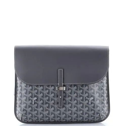 Goyard Coursier Messenger Bag Coated Canvas And Leather - Grey