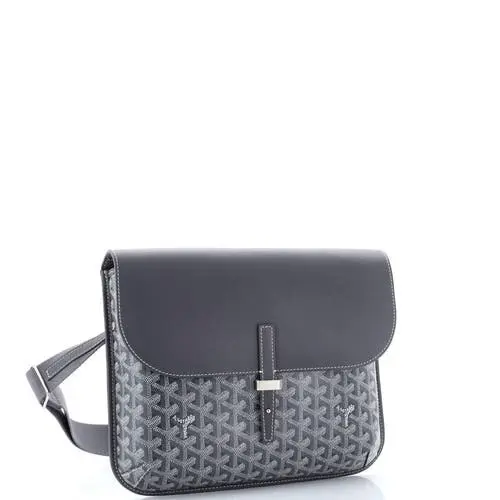 Goyard Coursier Messenger Bag Coated Canvas And Leather - Grey