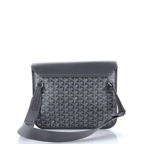 Goyard Coursier Messenger Bag Coated Canvas And Leather - Grey
