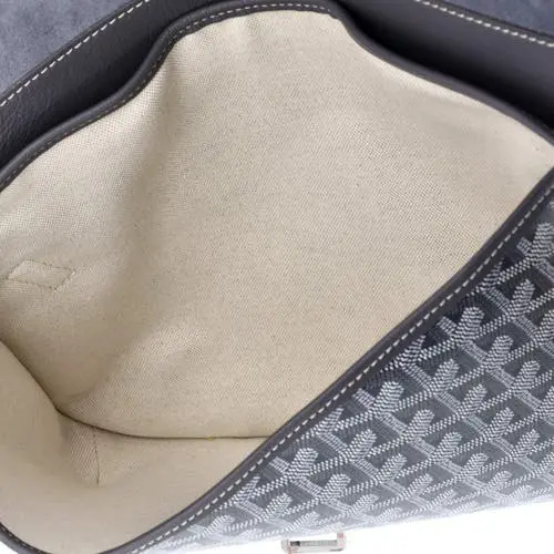 Goyard Coursier Messenger Bag Coated Canvas And Leather - Grey
