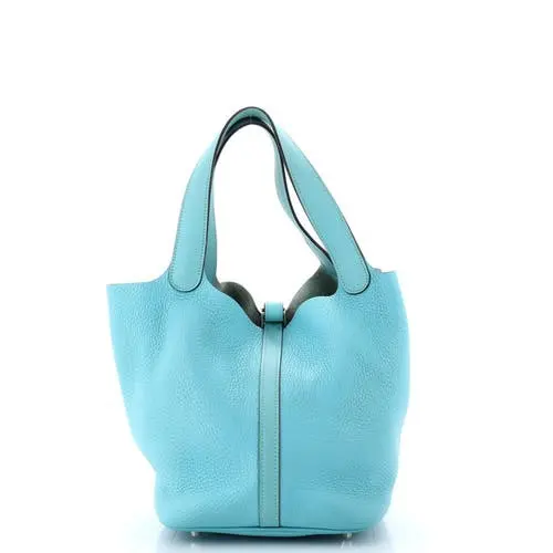 Hermès Picotin Lock Bag Clemence Mm - Blue