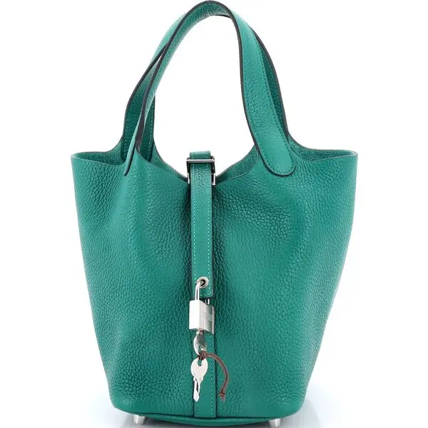 Hermès Picotin Lock Bag Clemence Pm - Vert Vertigo